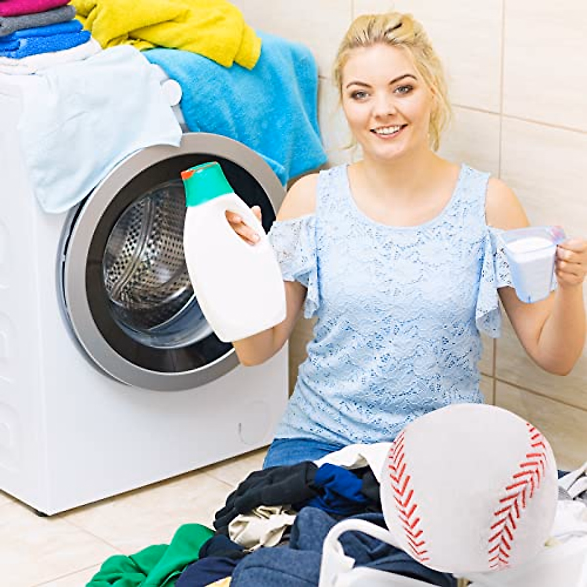 ChezMax Cute Plush Decorative Round Throw Pillow Home Office Sofa Stuffed s Back Cushion Creative 3D Baseball 12cm in Diameter