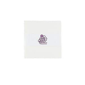 Craft Bunch - 5 inch Charm Pack for Quilting - 42 Precut Cotton Fabric Squares (White)