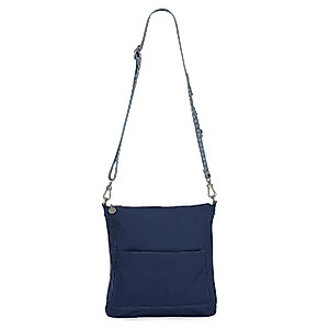 The Sak Lucia Crossbody in Eco Twill, Convertible Purse with Adjustable Strap, Dark Blue