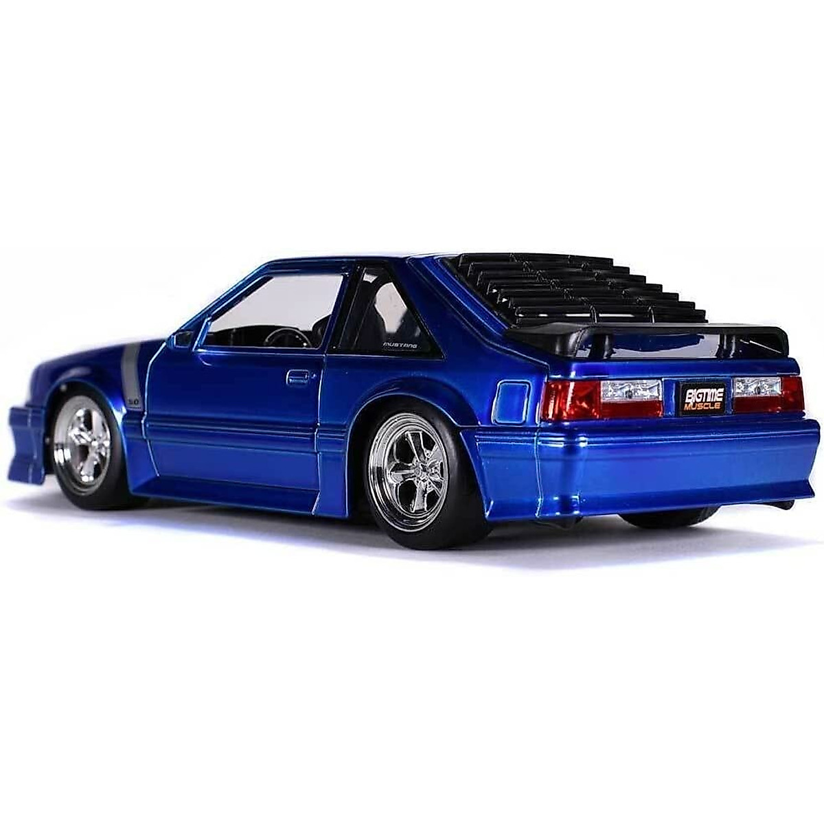 1989 GT 5.0 Candy Blue with Silver Stripes Bigtime Muscle 1/24 Diecast Model Car by Jada 31863