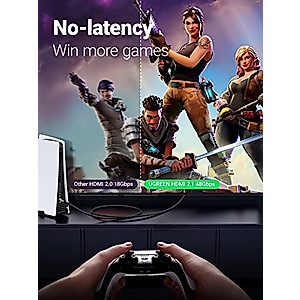 UGREEN 8K HDMI Cable 2.1 6.6FT 48Gbps Ultra High Speed HDMI Cord Braided 8K@60Hz 4K@120Hz, eARC HDR10 HDCP 2.2&2.3 HDMI Cable Compatible with PS5/Xbox Series X/Roku TV/HDTV/Blu-ray