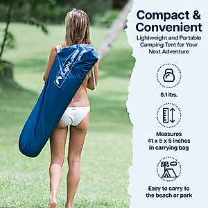 Lightspeed Outdoors Quick Cabana Beach Tent, Sun Shelter, Blue Tide