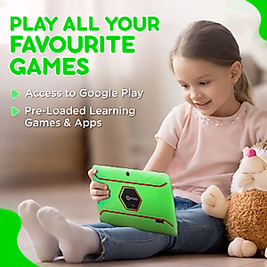Contixo Kids Tablet, V8 Tablet for Kids and KB-2600 Kids Foldable Wireless Bluetooth Headphone Bundle, Learning Tablet, Parental Control Family Link - Green