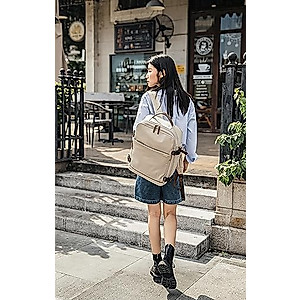 GOLF SUPAGS Laptop Backpack with Separate Laptop Compartment Fits 15.6 Inch Notebook Large Capacity Computer Bag for Women Work Travel College Backpacks (Apricot)