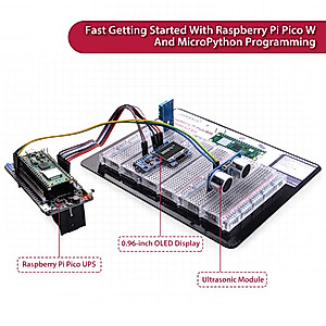 GeeekPi Raspberry Pi Pico W Ultimate Kit with Raspberry Pi Pico W with Headers, Detailed Tutorials, Project Examples, Various Items for MicroPython Programming