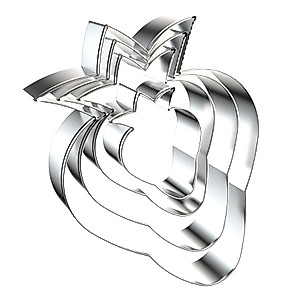 Strawberry Cookie Cutter Set with Assorted Sizes - 5 inch, 4 inch, 3 inch, 2 inch - Fruit Cookie Cutters Fondant Molds - Stainless Steel