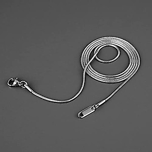 HZMAN Silver 1.2mm Width Stainless Steel Dainty Thin Round Snake Chain Necklace 16"-24'' inch Link for Women Men with Lobster Claw Clasp（16"