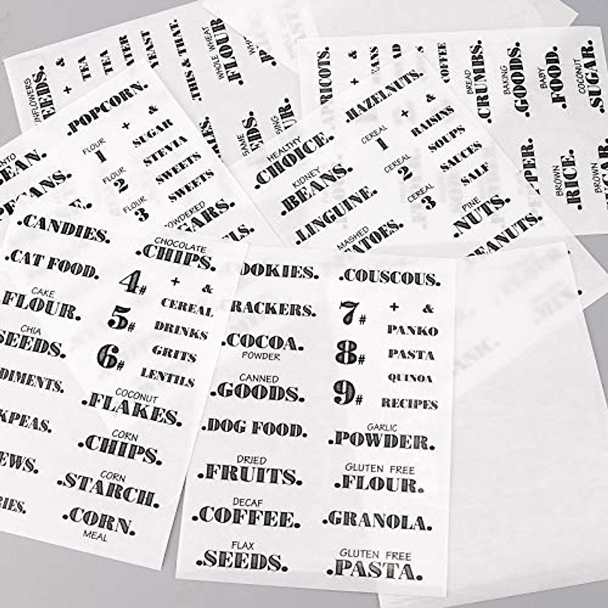 LUTER 132 Pcs Food Pantry Label Stickers and 32 Pcs Blank Labels, Waterproof Removable Kitchen Labels Decals for Pantry Cabinet Organization Storage