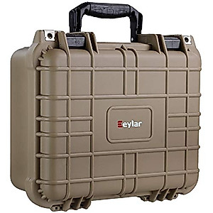 Eylar Protective Camera Hard Case Water & Shock Proof with Foam 13.37 inch 11.62 inch 6 inch Tan (Tan)