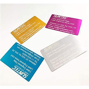 50 Pack Thick Aluminum Business Card Blanks, Metal Plaque Blank 0.5mm Laser Engraving Material, Sublimation, CNC, Base Plate Multipurpose (Black)