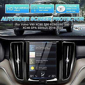 Autorder Screen Protector for 2016-2023 2024 2025 Volvo V90 XC90 S90 XC60 V60 S60 XC40 Accessoreis Tempered Glass 9H Navigation Touchscreen Protective Film(8.7-Inch)