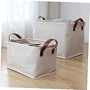 ANDRESLAD Storage Basket Toys for Desktop Basket Toy Organizer Sundries Holder Toy for Home Fabric Storage Bin Storage Bins Cloth Storage Bin White Pe Waterproof Layer