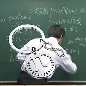 MYOSPARK Mathematical Pi Symbol Pendant Necklace Keychain Science Jewelry Math Teacher Gift (Pi keychain)
