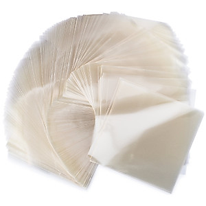 Crinklee Clear Caramel, Candy and Chocolate Wrappers, Natural Cellophane, 1000 Square Sheets, 5x5 Inches