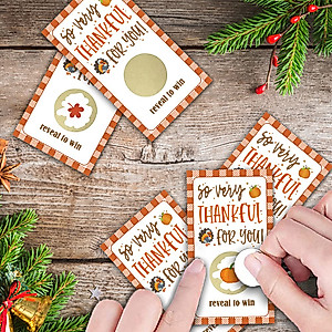 REWIDPARTY Fall Party Scratch Off Game Cards（32 PCS） Thankful for You Scratch Off Cards Thanksgiving Raffle Tickets Drawing Prizes for Family Kids Adults Thanksgiving Dinner Party Games Supplies