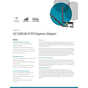 D-Link PCI Express Wireless Adapter Card AC1200 Dual Band Gigabit Ethernet Network Wi-Fi PCIe Desktop (DWA-582)