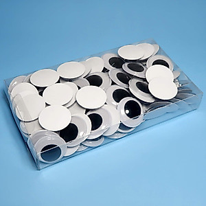TOAOB 100pcs 30mm Black Wiggle Googly Eyes with Self Adhesive Round Plastic Sticker Eyes for DIY Arts Crafts Scrapbooking Decoration