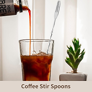 Bar Spoon Cocktail Mixing Spoon - Cuttte 2pcs Cocktail Spoon Long Handle 12.7 Inches, Stainless Steel Drink Stirrers Cocktail Stirrer with Trident Tip, Long Stirring Spoons Bar Mixing Spoons