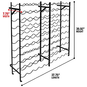 Sorbus Wine Rack Free Standing Floor Stand - Racks Hold 75 Bottles of Your Favorite Wine - Large Capacity Elegant Wine Storage for Any Bar, Wine Cellar, Kitchen, Dining Room, etc (100 Bottles)