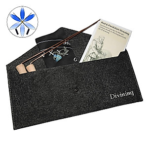 On The Fly Dowsing Kit with Pure Copper Rods and Rose Quartz Pendulum | to Start | Wooden Handles | Paranormal, Underground Resources, Answers to Questions | Made in USA