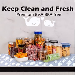 Cabinet Liners Non Slip Waterproof Drawer Shelf Liner 12 Inch Wide X 20 Ft Whale Pattern Non Adhesive Oil-Proof Liners for Kitchen Refrigerator Wire Shelf Pantry Thicken Rotective Cupboard Mat