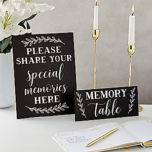 Set of 2 Memory Signs for Funerals, Memorial Services, Celebration of Life Decorations (2 Sizes)