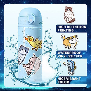 300Pcs Cute Animal Stickers for Kids, Kawaii Stuff Water Bottle Stickers Pack Vinyl Waterproof Vsco Laptop Skateboard Stickers Aesthetic Computer Phone Stickers for Kids Teens Girls