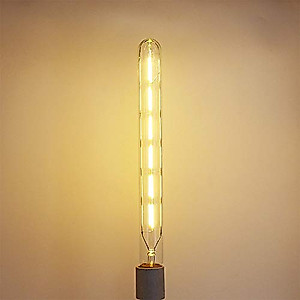 Leools Vintage LED Filament Bulb T300, 6W Dimmable T10 Edison Light Bulb Long Tubular Antique LED Light,E26 Base,Clear Glass,Warm White,2700K, 600LM(60W Equivalent),11.81in(300mm), Pack of 4