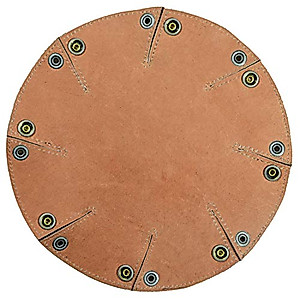 Hide & Drink, Thick Leather Catchall Circular Valet Tray, Dice Holder, Cash Holder, Key Organizer, Home and Office Accessories, Handmade Includes 101 Year Warranty :: Bourbon Brown