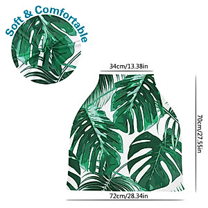 YYZZH Palm Leaf Tropical Jungle Monstera Leaves Floral Pattern Print Stretchy Baby Car Seat Cover Infant Canopy Nursing Covers Breastfeeding Cover Breathable Windproof Winter Scarf for Boys Girls