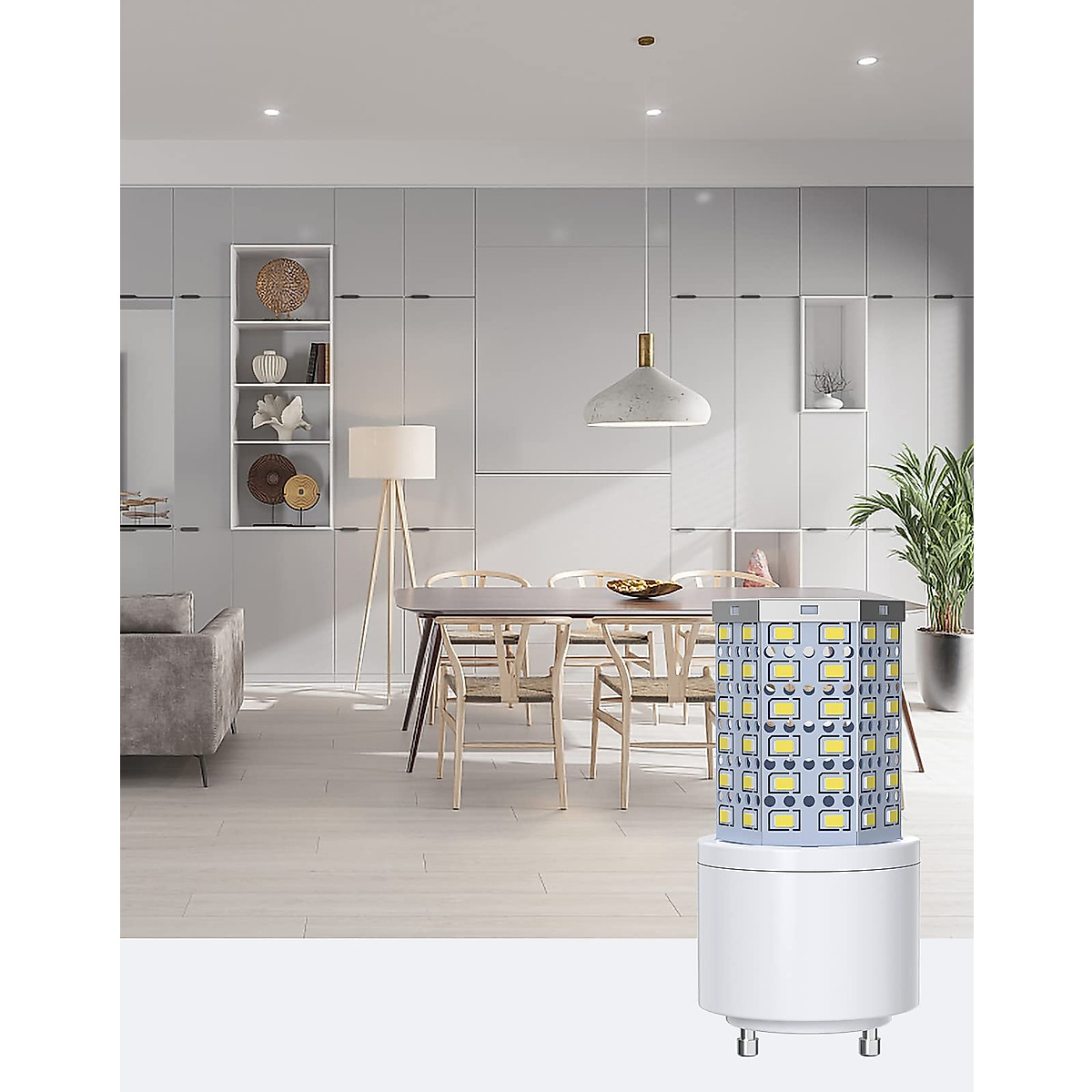 TJBB 4 Pack 10W GU24 LED Light Bulb 2700K Warm White High Brightness for Bathroom Ceiling Fan 13W 18W 23W T2 Spiral CFL Light Replacement, Not dimmable