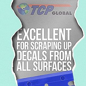 TCP Global 100 Piece Plastic Razor Scraper Blades with Extra Sharp Chisel Edge, Remove Decals, Stickers, Adhesive, Clean Glass