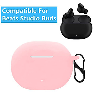 Ankersaila Soft Silicone Case Compatible with Beats Studio Buds, Scratch/Shock Resistant Protective Case Cover (Pink)