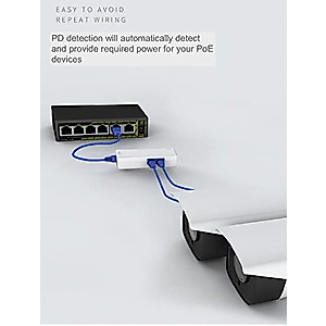 KENUCO PoE Extend Switch, IEEE802.3af/at/bt, PoE+ BT Port 48V 60W Output, Cascade 3-4 Times, Distance Extend 330 ft，No Power Required, Plug&Play.