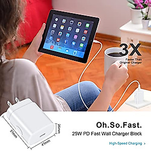 Fast Charger Block for Samsung Galaxy A13 5G A12 S22 Ultra 5G/S22 Plus/S21 Ultra/S21/S21 FE/S20 Ultra A03s A32 A11 A51 A52; 25W Samsung Phone Fast Charger C Type +60W C Charger Cable Fast Charging