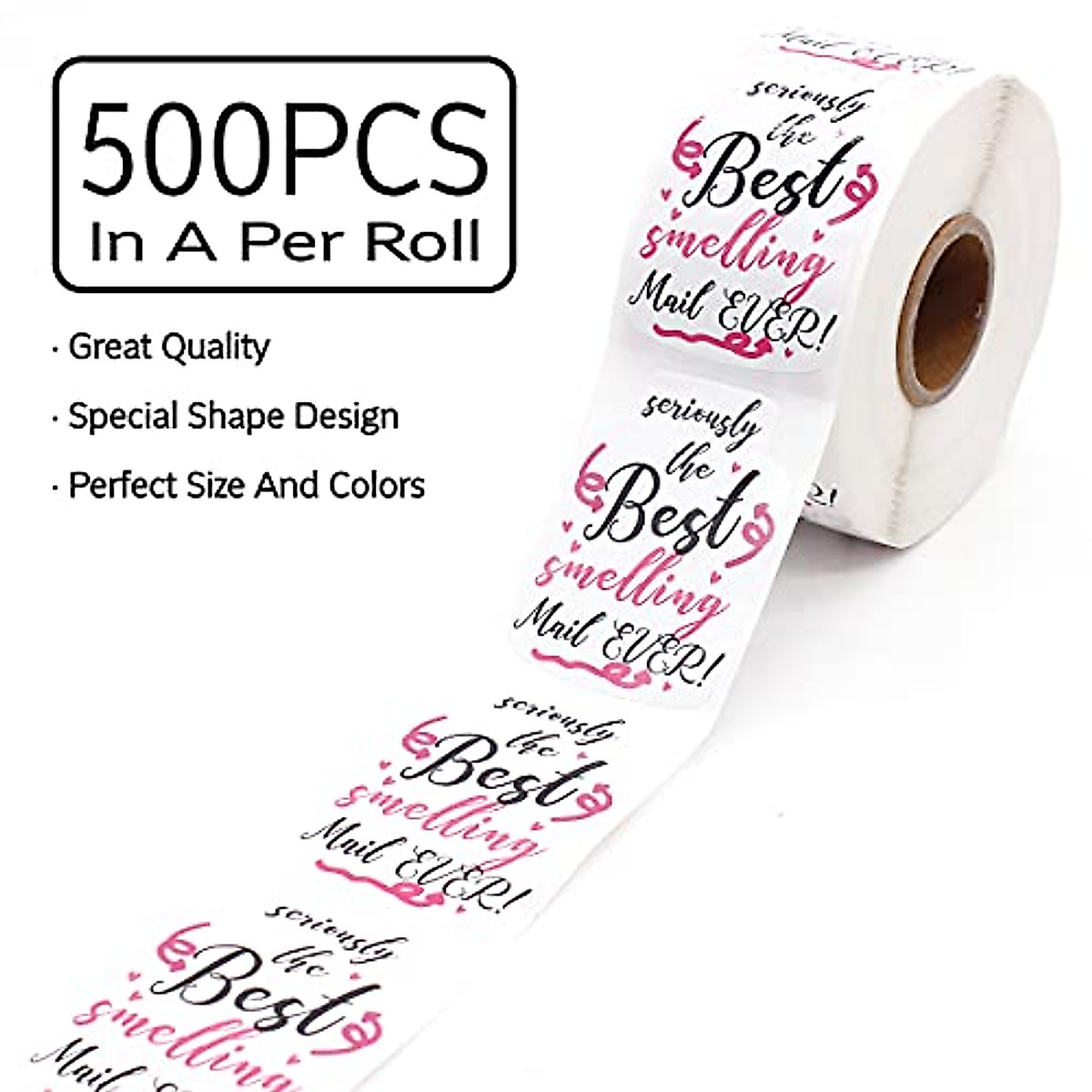 Seriously The Best Smelling Mail Ever Stickers,Thank You Stickers,Handmade Stickers,Small Shop Stickers,Envelopes Stickers for Small Business, Online Retailers,Handmade Goods,500 Labels Per Roll