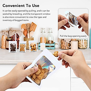 Jazpyne smell proof bags 300 Pack holographic bags Resealable mylar bags (3 Sizes: 5x8 + 4x6 + 3x5 Inch: Each 100 pcs) White