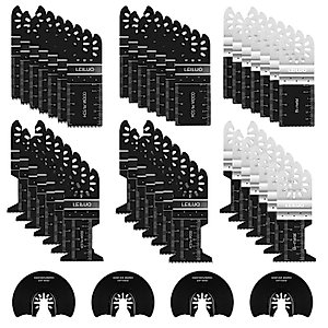 50 Pack LEILUO Oscillating Tool Blades Easy Cut Wood Nails Plastic Oscillation Saw Blades Universal Multitool Fitment for Dewalt Worx Rockwell Wen Milwaukee Makita Ryobi Bosch