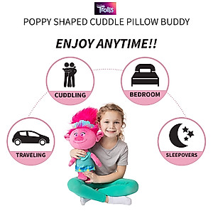Franco Kids Bedding Soft Plush Cuddle Pillow Buddy, One Size, Trolls World Tour Poppy
