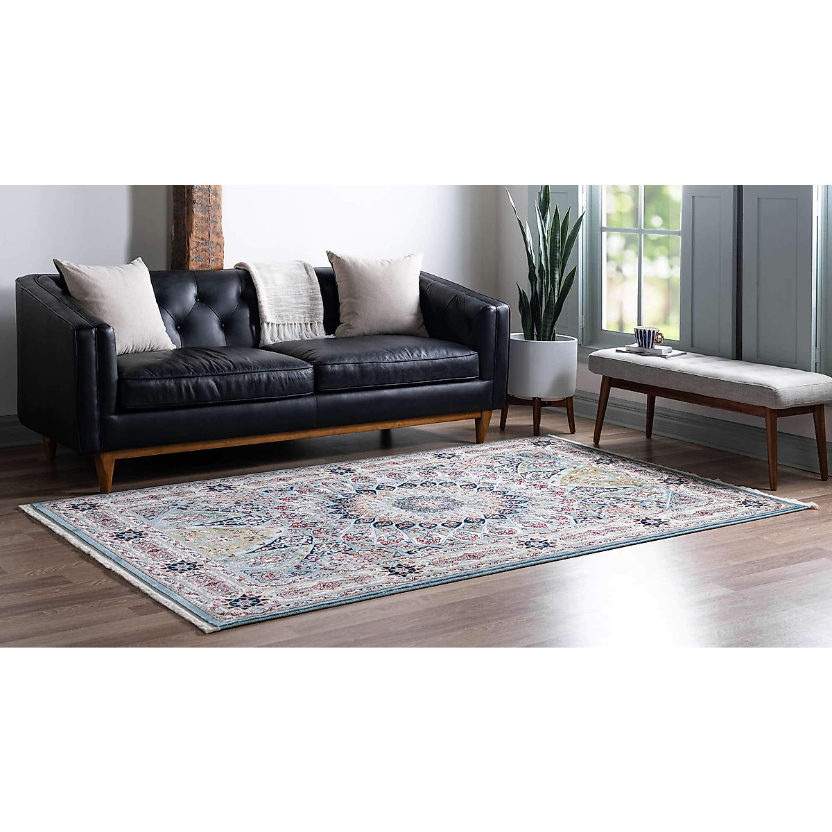 Unique Loom Narenj Collection Area Rug - Adams (10' x 13' 1" Rectangle Blue/Burgundy)
