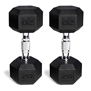 Cap Barbell Rubber Hex Dumbbell Set, 150-Pound to CAP Barbell Rubber Coated Dumbbell Set with Storage Rack (150-Pound)