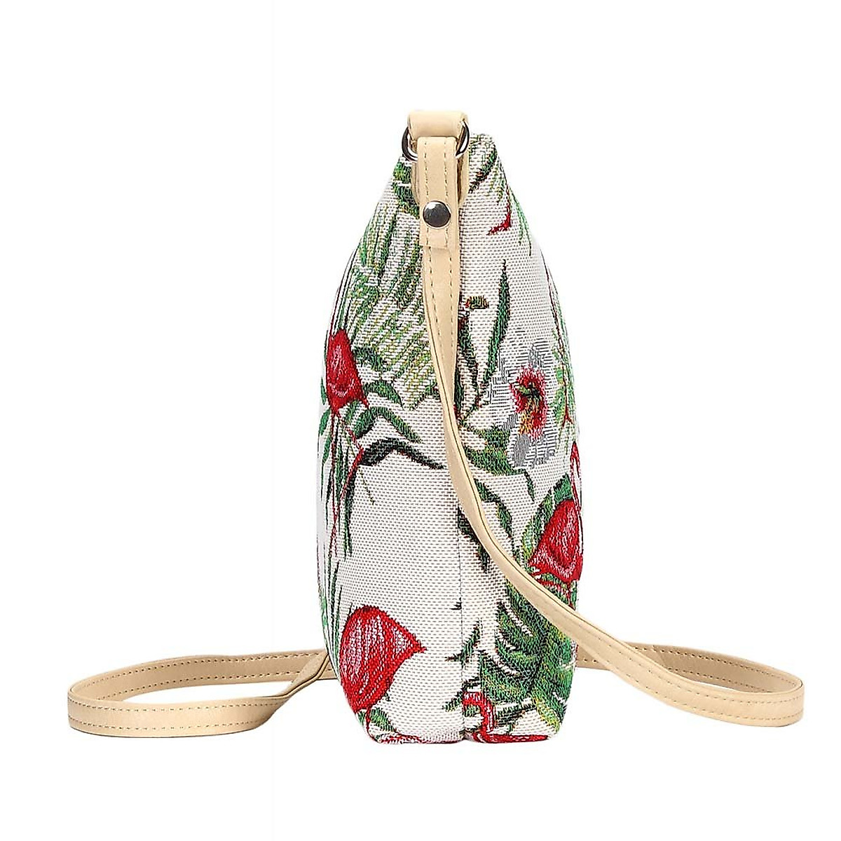 Signare Tapestry Small Crossbody Bag Sling Bag for Women with Pink and Green Flamingo Design (SLING-FLAM)