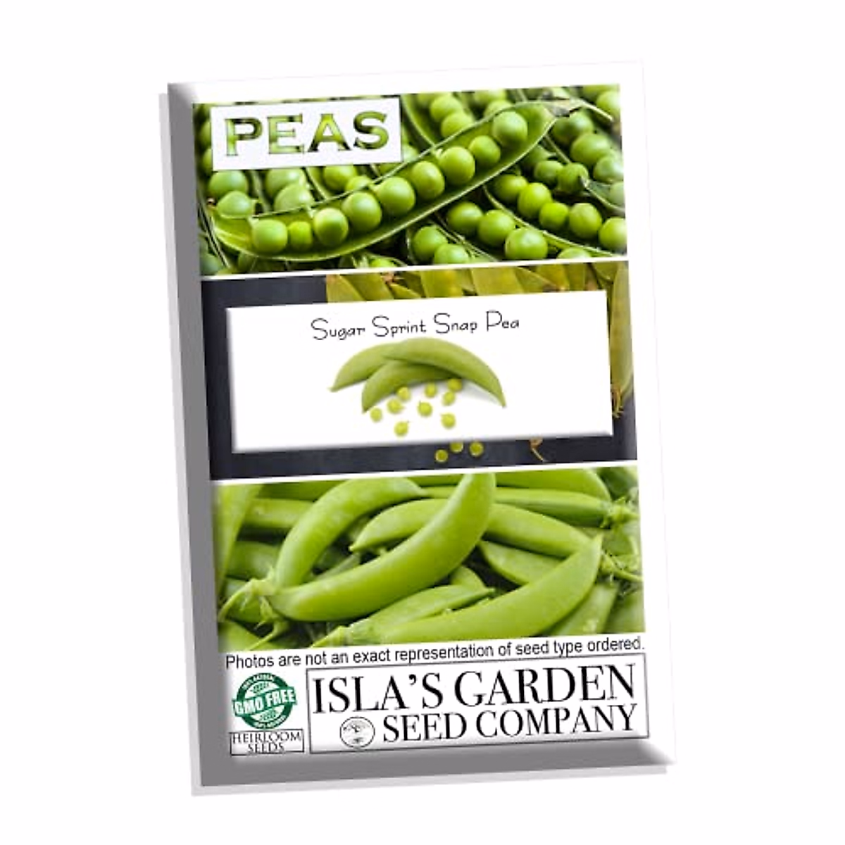 Sugar Sprint Snap Pea Seeds for Planting, 25+ Heirloom Seeds Per Packet, (Isla's Garden Seeds), Non GMO Seeds, Botanical Name: Pisum sativum, Great Home Garden Gift
