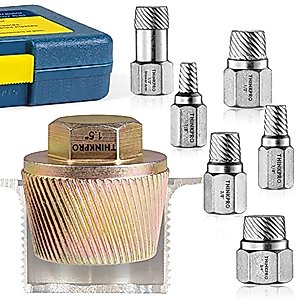 THINKPRO 1.5" Tub Drain Extractor, 6PCS Pipe Nipple Extractor, Remove the Old, Broken, Stubborn, Rusted Drain Tub Bathtub Stopper, Strong Grab Plumbing Tools with Solid Storage Case
