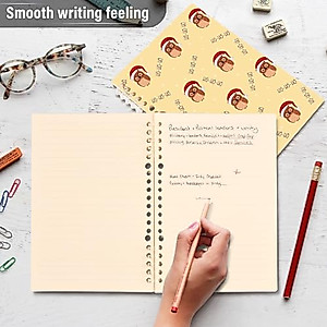 SPRIPORT Cute Owl Christmas Hat Spiral Journal Notebook for Women Men A5 Memo Notepad Sketchbook with Durable Hardcover & 60 Pages School Stuff for Study Notes Work School Journaling Boys Grils