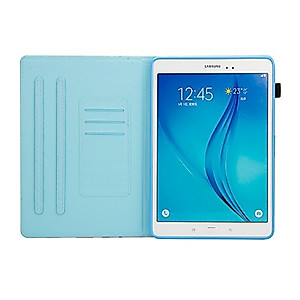 Dteck Case for Samsung Galaxy Tab A 9.7 Inch Tablet 2015 Release, SM-T550 /SM-P550 Case - Magnetic Closure Leather Protective Wallet Cute Stand Flip Cover with Stylus Pen/Pen Holder (Two Butterflies)