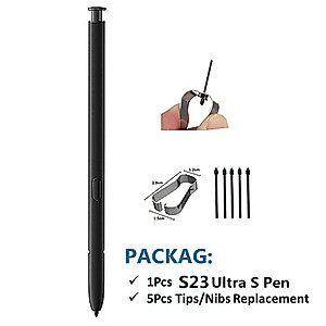 Galaxy S23 Ultra S Pen (with Bluetooth) Replacement for Samsung Galaxy S23 Ultra All Versions Stylus Touch S Pen with 5pcs Tips (Phantom Black)