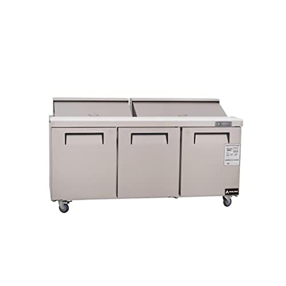 Aceland ASR-72B Sandwich Salad Prep Table 3 Door 72" Stainless Steel Counter Fan Cooling Refrigerator with pans-72Inches for Restaurant, Bar, Shop, Residential(Commercial Kitchen Equipment)