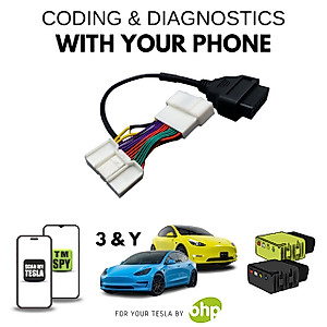 OHP OBD2 Adapter for Tesla Model 3 & Y Since Year 2019 | Fits OBDLink Veepeak w/Scan My Tesla App