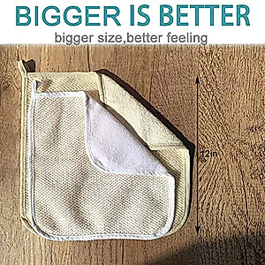 6Pack 12" Large XL Soft Weave & Bamboo Fiber Spa Exfoliating Face and Body Wash Cloths, Dual-Sided With Exfoliating Scrub and Bamboo Fiber for Shower - Remove Dead Skin - Great for Skin in the Bath